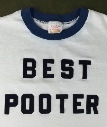 Vintage 70s 80s Funny Best Pooter Handmade Ringer T-Shirt L | Defunkd