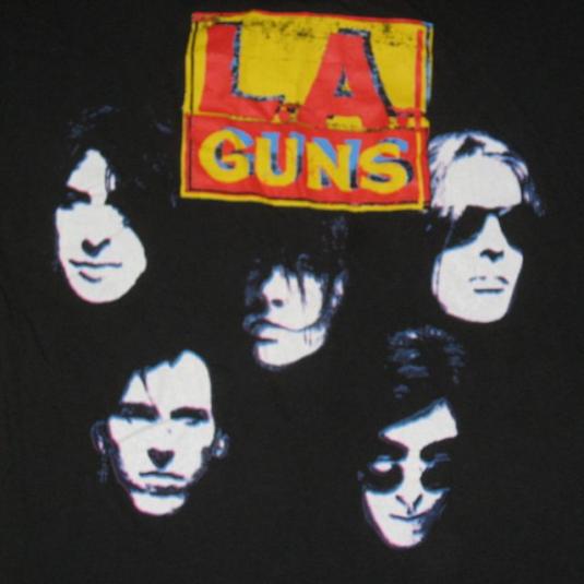 vintage LA GUNS HOLLYWOOD VAMPIRES 1991 Tour T-Shirt l.a 90s | Defunkd