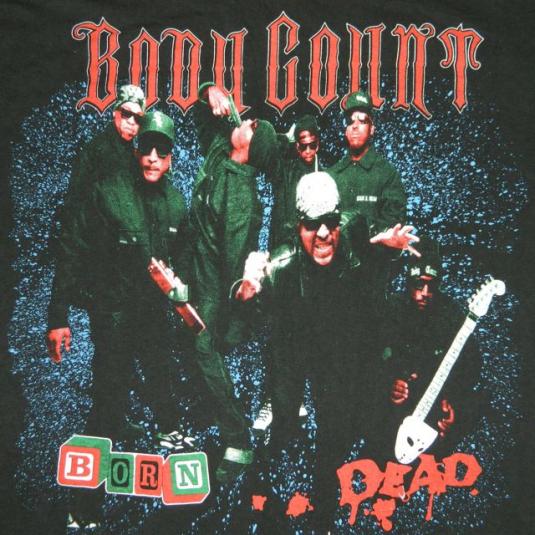 Vintage BODY COUNT 1994 BORN DEAD Tour T-shirt XL concert | Defunkd