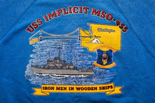 USS Implicit MSO-455 Sweatshirt, US Navy Minesweeper Ship | Defunkd