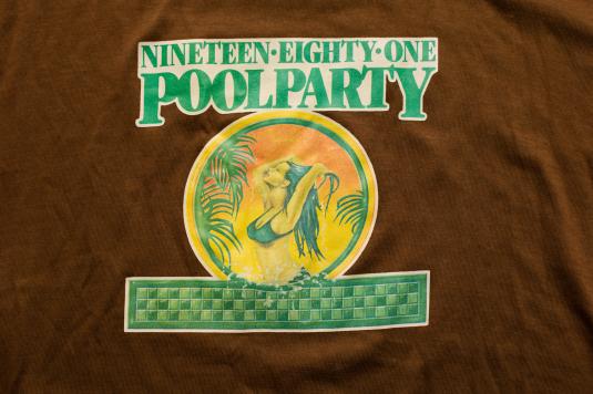 1981 Holiday Inn Pool Party Ringer T-Shirt Sexy Bikini Woman | Defunkd