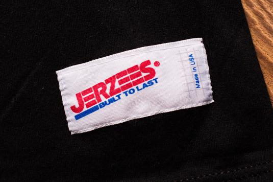 Jerzees Logo Patch Pocket T-Shirt, Branded Black Tee 80s-90s | Defunkd