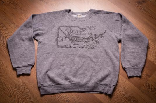 Maine Moose Sweatshirt, Hipster Animal Relaxing in Hammock | Defunkd