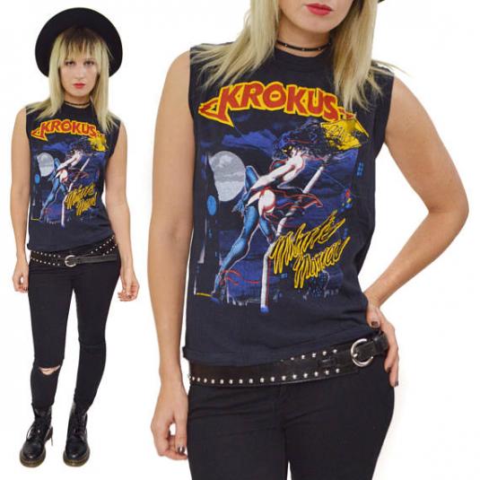 Vintage 80s Krokus Midnite Maniac Blitz Tour T Shirt | Defunkd