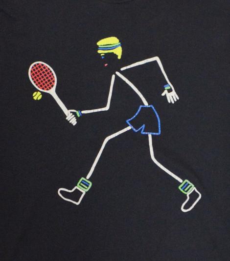 Vintage 90s Stick Figure Tennis Screen Stars Best T Shirt | Defunkd
