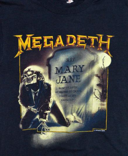 Vintage 80s MEGADETH Mary Jane Vic Rattlehead Thrash T Shirt | Defunkd