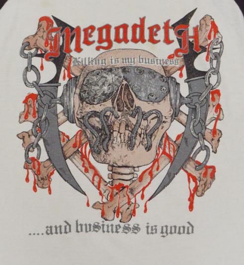 Vintage 80s Megadeth Killing is My Business T Shirt Sz L | Defunkd
