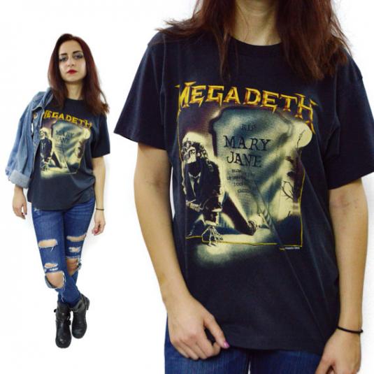 Vintage 80s MEGADETH Mary Jane Vic Rattlehead Thrash T Shirt | Defunkd