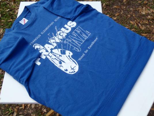 Vintage 1990s Frangus Elementary School Jazz Blue T Shirt M | Defunkd