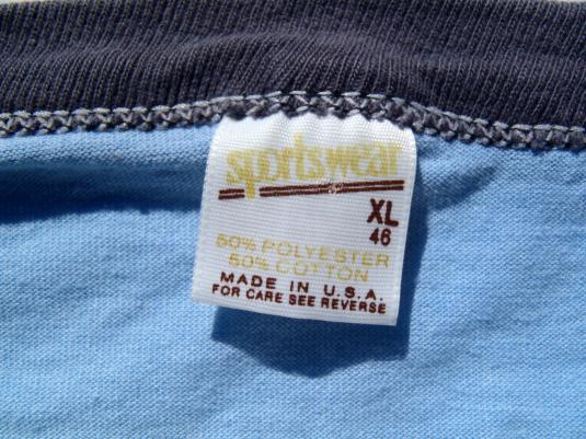 Vintage 1980s Adidas Light Blue Ringer T-Shirt XL | Defunkd