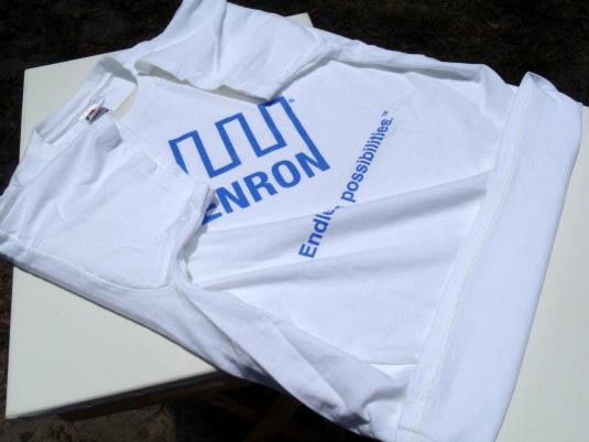 Vintage 1990s Enron Utility Corporate Logo White Cotton T-Shirt XL ...