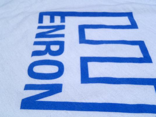 Vintage 1990s Enron Utility Corporate Logo White Cotton T-Shirt XL ...