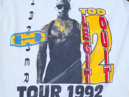 Vintage 1992 MC Hammer Too Legit 2 Quit Tour Cotton T-Shirt | Defunkd