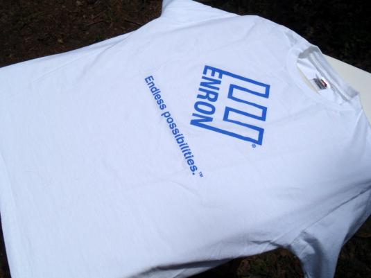 Vintage 1990s Enron Utility Corporate Logo White Cotton T-Shirt XL ...