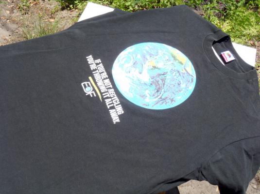 Vintage 1980s Black Earth Recycle EDF Cotton T-Shirt L | Defunkd