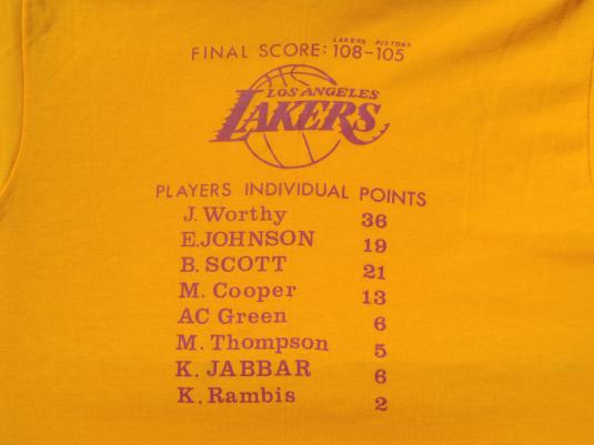 Vintage 1980s Los Angeles Lakers 1987-1988 Champions T-Shirt | Defunkd