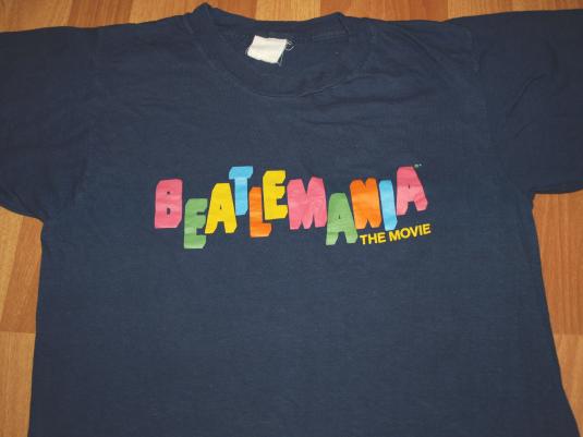 Vintage Beatlemania Movie T Shirt The Beatles Blue | Defunkd