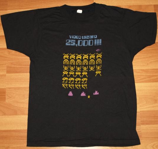 Vintage 1970s SPACE INVADERS Video Wizard T-Shirt ATARI | Defunkd