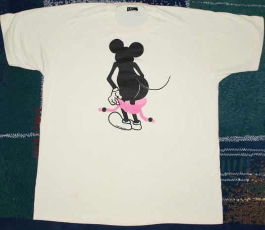 Vintage Rare Mickey Mouse Mooning Moon Punk T-Shirt | Defunkd