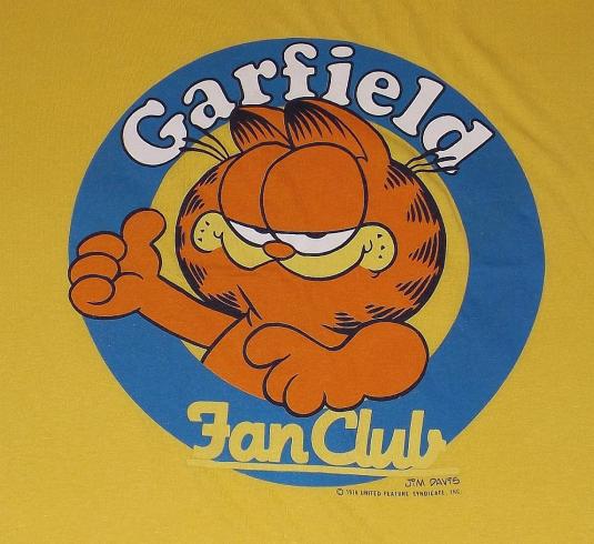 Vintage 70s GARFIELD FAN CLUB T-Shirt 1978 Jim Davis Sz XL | Defunkd