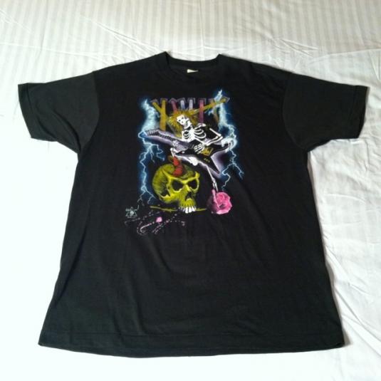 Vintage 1980’s G & S skateboard glam rock skeleton t-shirt | Defunkd