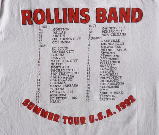 Rollins Band 1992 End Of Silence Vintage T Shirt Tour Dates | Defunkd