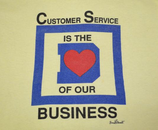 vintage CUSTOMER SERVICE heart of business t-shirt 80s love | Defunkd
