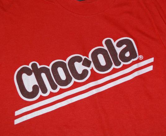 vintage CHOCOLA 70s soda pop cola coke t-shirt red candy | Defunkd