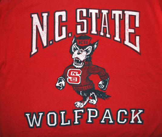 vintage NC STATE university wolfpack t-shirt 80s red soft | Defunkd