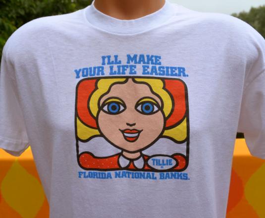 vintage 70s TILLIE all time teller florida bank atm t-shirt | Defunkd