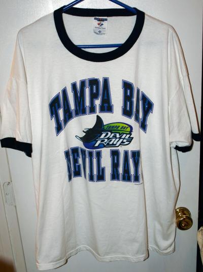 Vintage 1998 Chalk Line Tampa Bay Devil Rays Ringer T-shirt | Defunkd