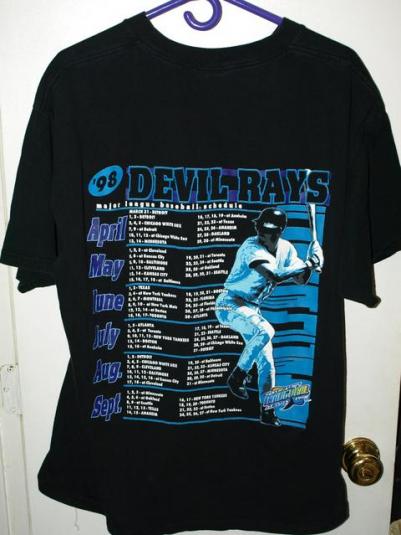Vtg Tampa Bay Devil Rays Inaugural Season Schedule T-shirt | Defunkd