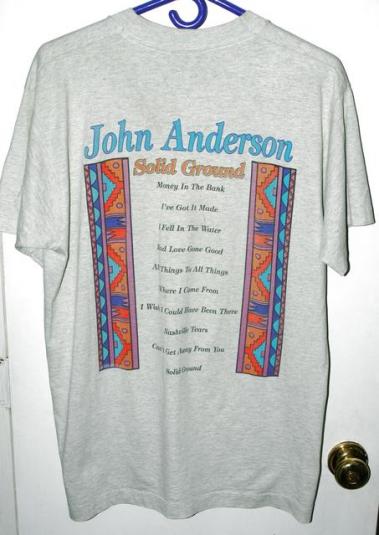 Vintage 90s John Anderson Solid Ground Tour Promo T-shirt | Defunkd