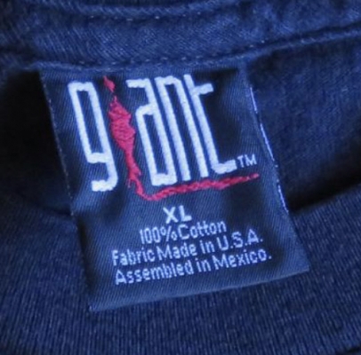 The History of Giant Brand Vintage T-Shirt Tags 1991-2008