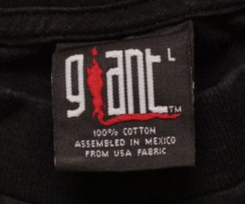 The History of Giant Brand Vintage T-Shirt Tags 1991-2008