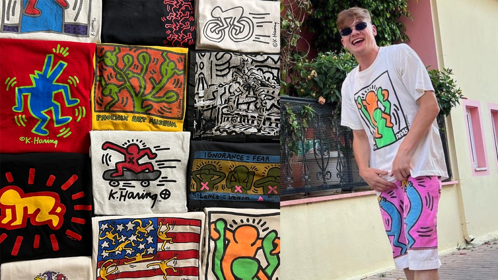 Vintage Keith Haring Collector Showcases Pop Shop T-Shirts