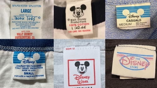 The History of Disney Brand Vintage T-Shirt Tags 1972-2010